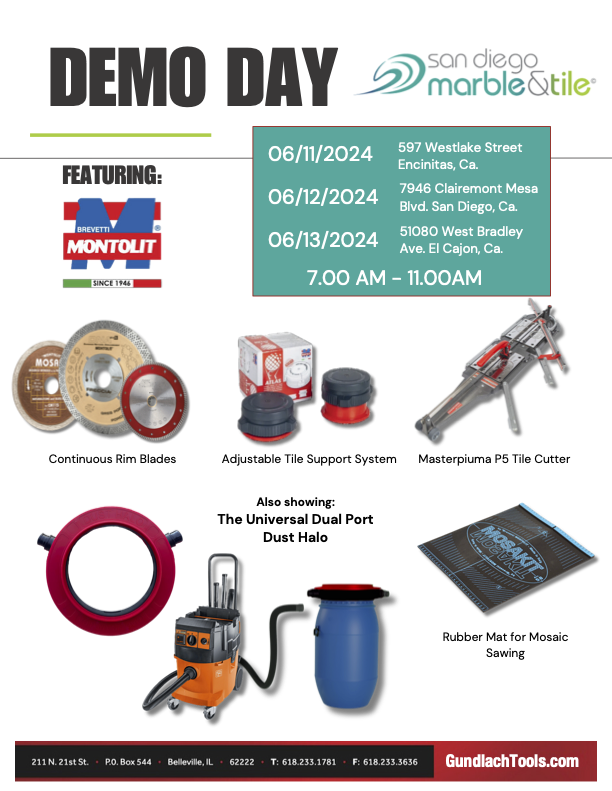 Montolit Tile Tool Demo in Clairemont